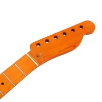 China Matte Finish Darker Yellow TL Guitar Neck Maple 22 Frets 26.38 Inches Length for sale