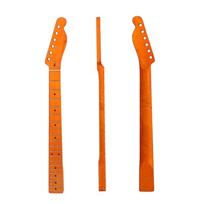 China Darker Orange TL Electric Guitar Neck Maple Matte Finish 22 Fret Guitar Neck for sale
