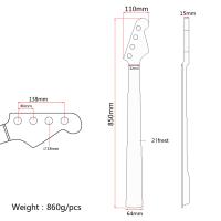 China Maple Wood 5 String Electric Bass Guitar Neck Fingerboard 21 Frets Headstock Adjustment for sale