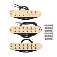 China Alnico 5 Magnetic Guitar Pickups SSS Cream Covers Fender Stratocaster Pickup Set for sale