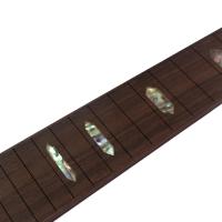 China Satin Finish Rosewood Fret Board Arycle Inlaided With Hexagon Shell Fret Markers for sale