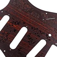 China Rosewood Guitar Pickguard SSS Scratch Plate Bauhinia Pattern 11Hole For Stratocasters Electric Guitars for sale