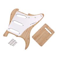 China Bamboo Electric Guitar Pickguard SSS 11 Holes with Back Plate Screws for ST electric guitar Accessories Parts for sale
