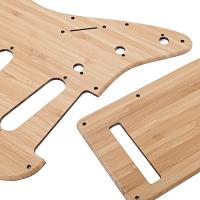 China Bamboo Electric Guitar Pickguard SSS 11 Holes with Back Plate Screws for ST electric guitar Accessories Parts for sale