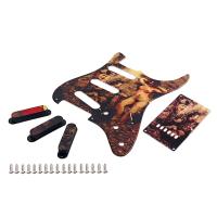 China Lady Pattern 3-Ply Standard SSS Electric Guitar Pickguard Set With Screw Back Plate Scratch Plate ST Electric Guitars for sale