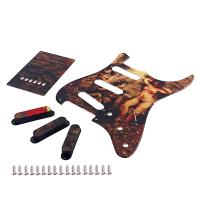 China Lady Pattern 3-Ply Standard SSS Electric Guitar Pickguard Set With Screw Back Plate Scratch Plate ST Electric Guitars for sale