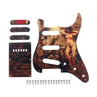 China Lady Pattern 3-Ply Standard SSS Electric Guitar Pickguard Set With Screw Back Plate Scratch Plate ST Electric Guitars for sale