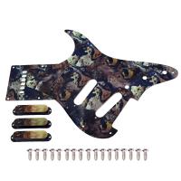 China Battlefield Pattern 3-Ply Standard SSS Electric Guitar Pickguard Set Screw Back Plate Scratch Plate ST Electric Guitars for sale