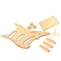 China Gold Mirror Pickguard SSS Electric Guitar Pickguard Set Pickup Cover Back Plate For Modern FD Strat Style Guitars for sale
