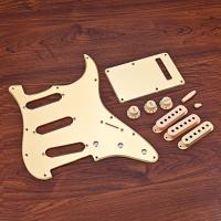 China Gold Mirror Pickguard SSS Electric Guitar Pickguard Set Pickup Cover Back Plate For Modern FD Strat Style Guitars for sale