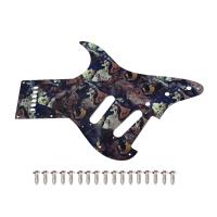 China SSS Electric Guitar Pickguard Set Battlefield Pattern 3-Ply 11 holes Screw Back Plate Scratch Plate ST Electric Guitars for sale