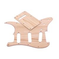 China 3 Ply Wood Grain Pattern Gutiar Pickguard SSS Type Scratch Plate With Back Plate 11 Hole Size For ST Style Guitars for sale