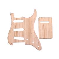 China 3 Ply Wood Grain Pattern Gutiar Pickguard SSS Type Scratch Plate With Back Plate 11 Hole Size For ST Style Guitars for sale
