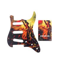 China Lady Pattern 3-Ply PVC Guitar Pickguard SSS Scratch Plate With Back Plate Fender ST Style Electric Guitars for sale