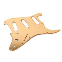 China Mirror Gold SSS guitar Pickguard 11 holes Scratch Plate for USA/Mex STRATOCASTER Strat Electric Guitars for sale