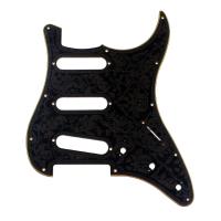 China 3Ply 11-Hole SSS Electric Guitar Pickguard Carved Flower Scratch Plate For ST Style Guitar Accessories Parts for sale