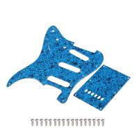 China 3Ply Blue Black Pickguard Scratch Plate SSS PVC Back Plate & Screws For ST Style Strat Electric Guitar Accessories Parts for sale