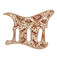China 3Ply 11-Hole SSS Electric Guitar Pickguard yellow Pearl Flower Patter Scratch Plate For ST Style Guitar Accessories for sale