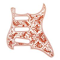 China 3Ply SSS Electric Guitar Pickguard 11-Hole White Pearl Flower Patter Scratch Plate For ST Style Guitar Accessories for sale