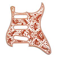 China 3Ply SSS Electric Guitar Pickguard 11-Hole White Pearl Flower Patter Scratch Plate For ST Style Guitar Accessories for sale