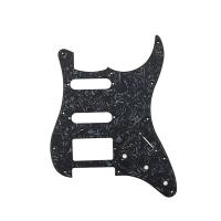 China 12 Holes Guitar Pickguard SSH Black Matte Texture Scratch Plate For USA ST Style Guitar Accessories for sale