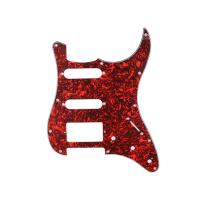 China 3 Ply SSH Electric Guitar Pickguard Pearl Yellow 11 Hole Scratch Plate Fits For ST Guitar Accessories for sale