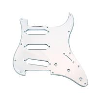 China SSS Silver Mirror Guitar Pickguard 11 Holes Guitar Scratch Plate For Fender US/Mexico Standard Stratocaster Modern Style for sale