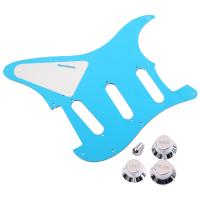 China SSS Silver Mirror Guitar Pickguard 11 Holes Guitar Scratch Plate 2T1V Knobs For FD Strat Electric Guitars for sale
