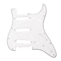 China 3Ply 11-Hole SSS Electric Guitar Pickguard white pearl Scratch Plate for Stratocaster Style Guitar Accessories Parts for sale