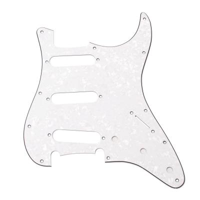 China 3Ply 11-Hole SSS Electric Guitar Pickguard white pearl Scratch Plate for Stratocaster Style Guitar Accessories Parts for sale