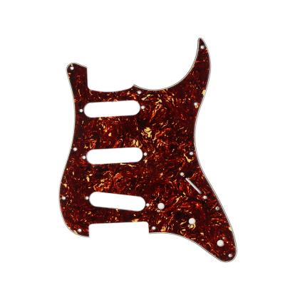 China 3Ply 11-Hole SSS Electric Guitar Pickguard Magma Red Scratch Plate For Stratocaster Style Guitar Accessories Parts for sale