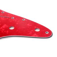 China SSS Electric Guitar Pickguard 3Ply 11-Hole Pearl Red Scratch Plate Fender Stratocaster Style Guitar Accessories Parts for sale