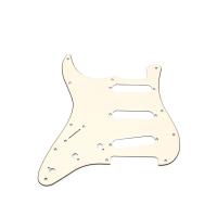 China Stratocaster Style Electric Guitar Pickguard ST 3Ply 11-Hole Scratch Plate Cream Pearl PVC for sale