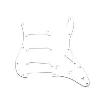 China 3Ply 11 Hole SSS Electric Guitar Pickguard Black Scratch Plate White Back Plate for sale
