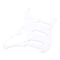 China 3Ply 11 Hole SSS Electric Guitar Pickguard Black Scratch Plate White Back Plate for sale