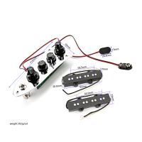 China Alnico 5 Jazz JB Bass Pickup Neck/Bridge And Loaded Wired Control Plate with Black Knobs Set for 4 String Bass Parts for sale