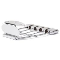 China Jazz Bass Bridge Tailpiece Silver 4 Strings Low Tailpieces Replacement Zinc Alloy for sale