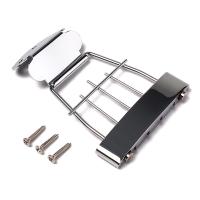 China Jazz Bass Bridge Tailpiece Silver 4 Strings Low Tailpieces Replacement Zinc Alloy for sale