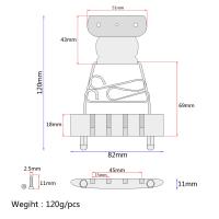 China 4 String Jazz Bass Guitar Tailpiece Replacement Zinc Alloy 4.72