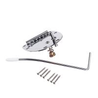 China Chrome Guitar Tremolo Bridge Tailpiece For Mustang Jazzmaster Guitar Repaclement Guitar Bridge for sale