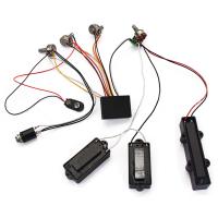 China 3 Band Equalizer EQ Preamp Circuit Bass Guitar Tone Control Wiring Harness and JP Pickup Set for Active Bass Pickup for sale