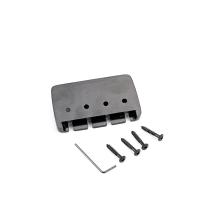 China 4 Strings Fixed Bass Bridge With Screws Wrench Top Load Tailpiece For For Electric Bass Guitar for sale