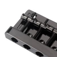 China Premium Black Zinc Alloy Iron Bridge for 4-String Electric Bass Guitar for sale