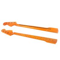 China Bass Guitar Replacement Neck 21 frets Maple wood yellow Glossy Modern c Black Dot for sale