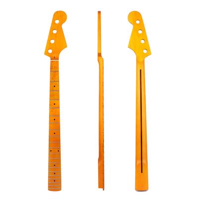 China Matte Finish Bass Neck Adjustable Truss Rod Maple Bass Guitar Necks 21 Frets for sale
