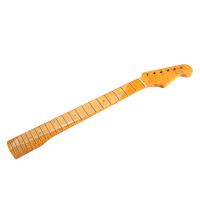 China Fender Stratocaster Neck Replacement 21 Frets Maple For ST Electric Guitar Abalone Dots Tiger Flame for sale