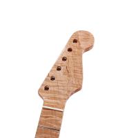 China Fender Stratocaster Neck Replacement 21 Frets Maple For ST Electric Guitar Abalone Dots Tiger Flame for sale