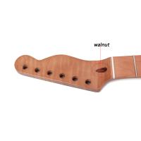China 22 Fret Tiger Flame Maple Guitar Neck Replacement TL Electric Guitar Neck Adjustable Truss Rod for sale