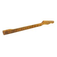 China Fender Telecaster Maple Neck Replacement High Gloss Yellow Tiger Flame Maple C Shape Guitar Neck Abalone Dot Markers for sale