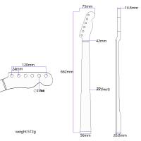 China Maple Fender Tele Neck Replacement 22 Frets Rosewood Fretboard Blue Burst Crack White Dot for sale